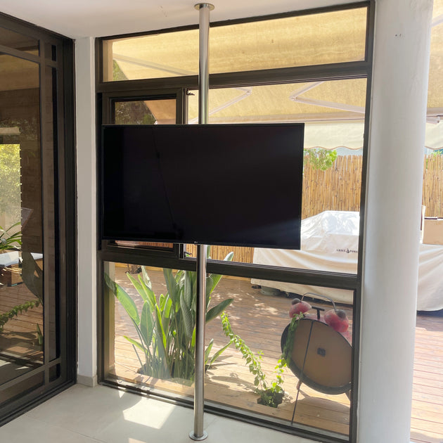 TV Floor To Ceiling Stand Stainless Steel 77 – iConnect